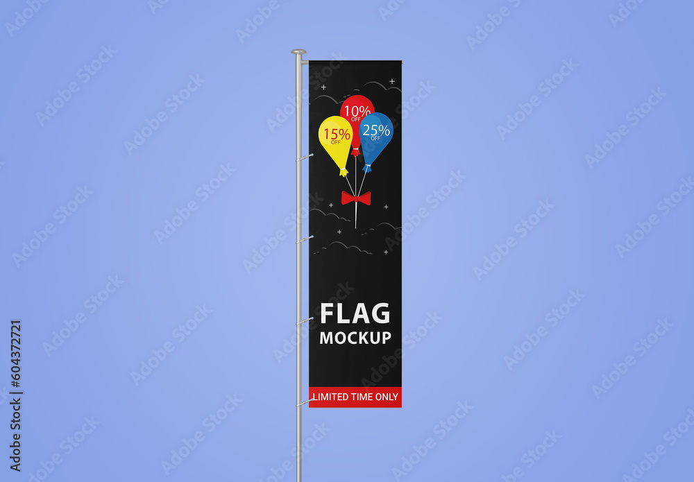 Vertical Flag Mockup Stock Template | Adobe Stock