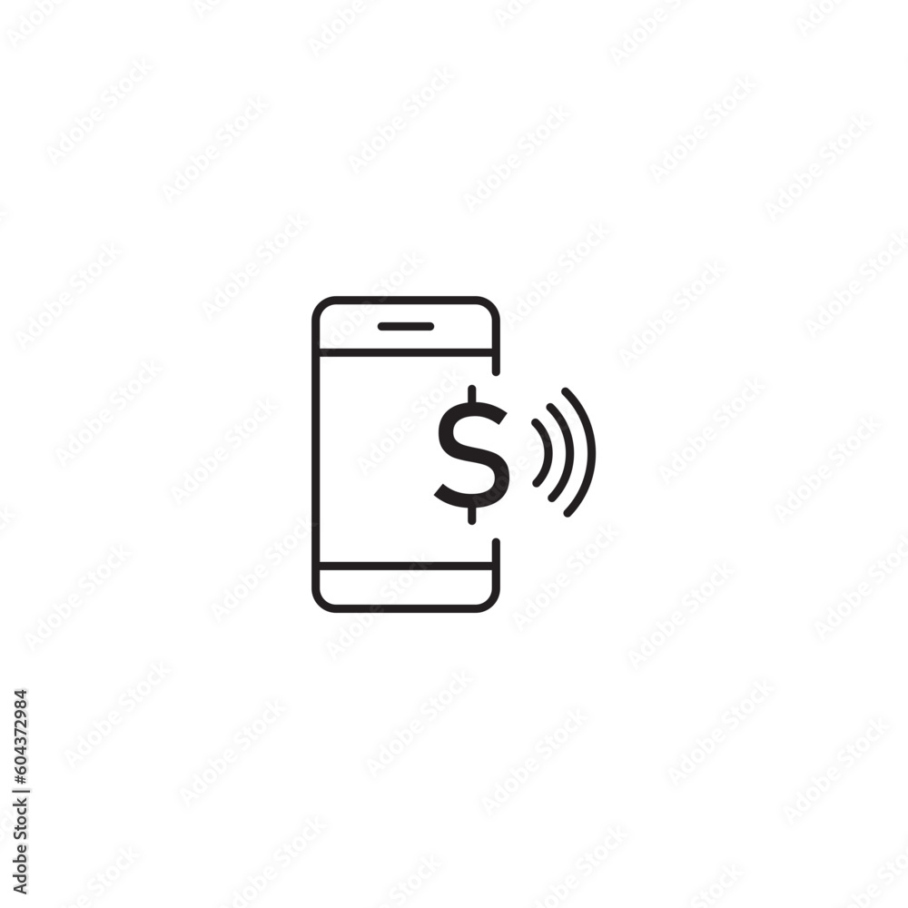 Mobile Wallet payment icon, money and payment symbol, dollar and cash ...