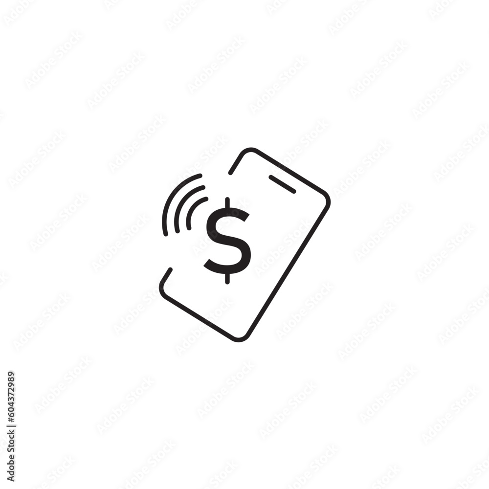 Mobile Wallet payment icon, money and payment symbol, dollar and cash ...