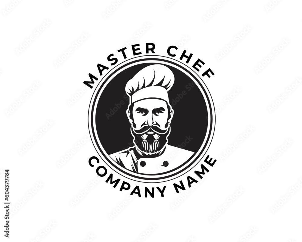 Professional Master Chef logo Template design, restaurant logo Mascot ...