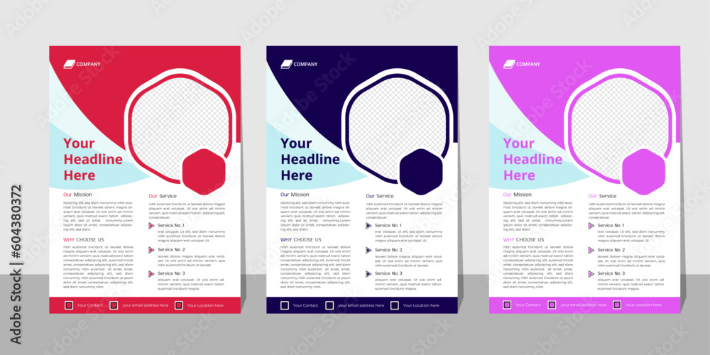 Fototapeta Corporate business flyer template design with blue color ...