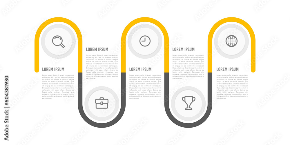 Timeline business infographic 5 steps to success. Vector illustration ...