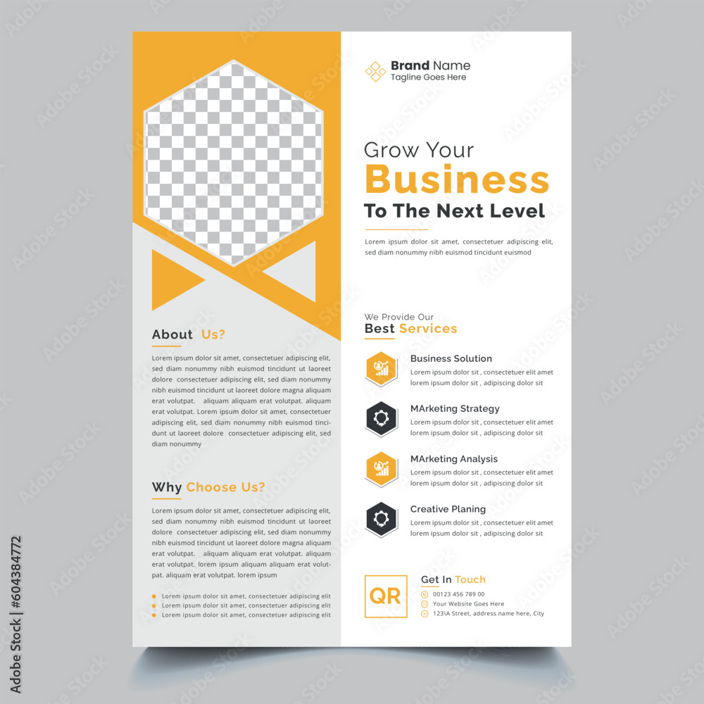 Poster flyer pamphlet brochure cover design layout space for photo ...
