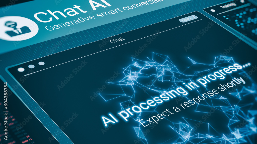 Photo & Art Print Futuristic chat ai user interface in action ...