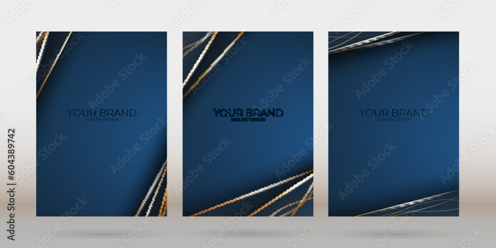 Modern cover design set. Premium vintage pattern with crack texture ...