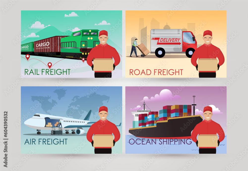 Ocean shipping global logistic, cargo container, sea freight shipping ...