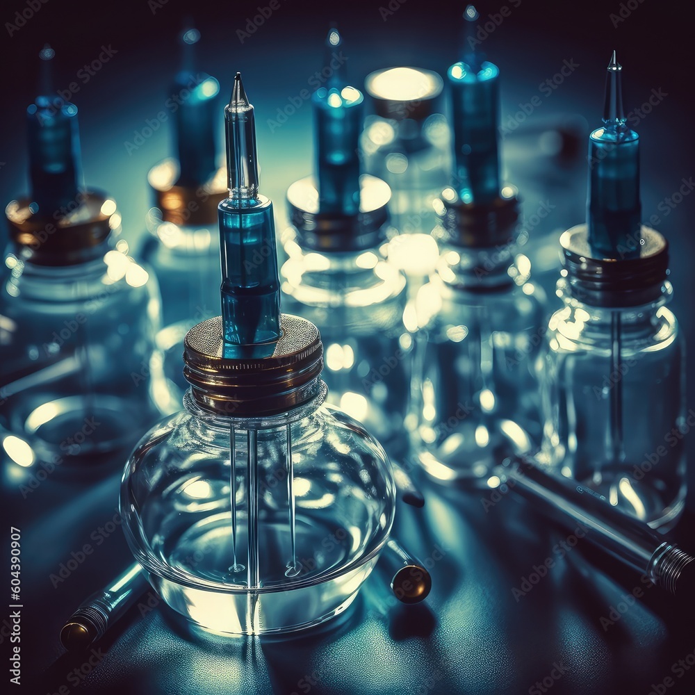 Vaccine glass bottle vials for Covid 19 in lab,Prevention and ...