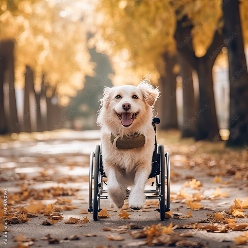 Disabled animal, Dog in wheelchair,Physiotherapy rehabilitation ...