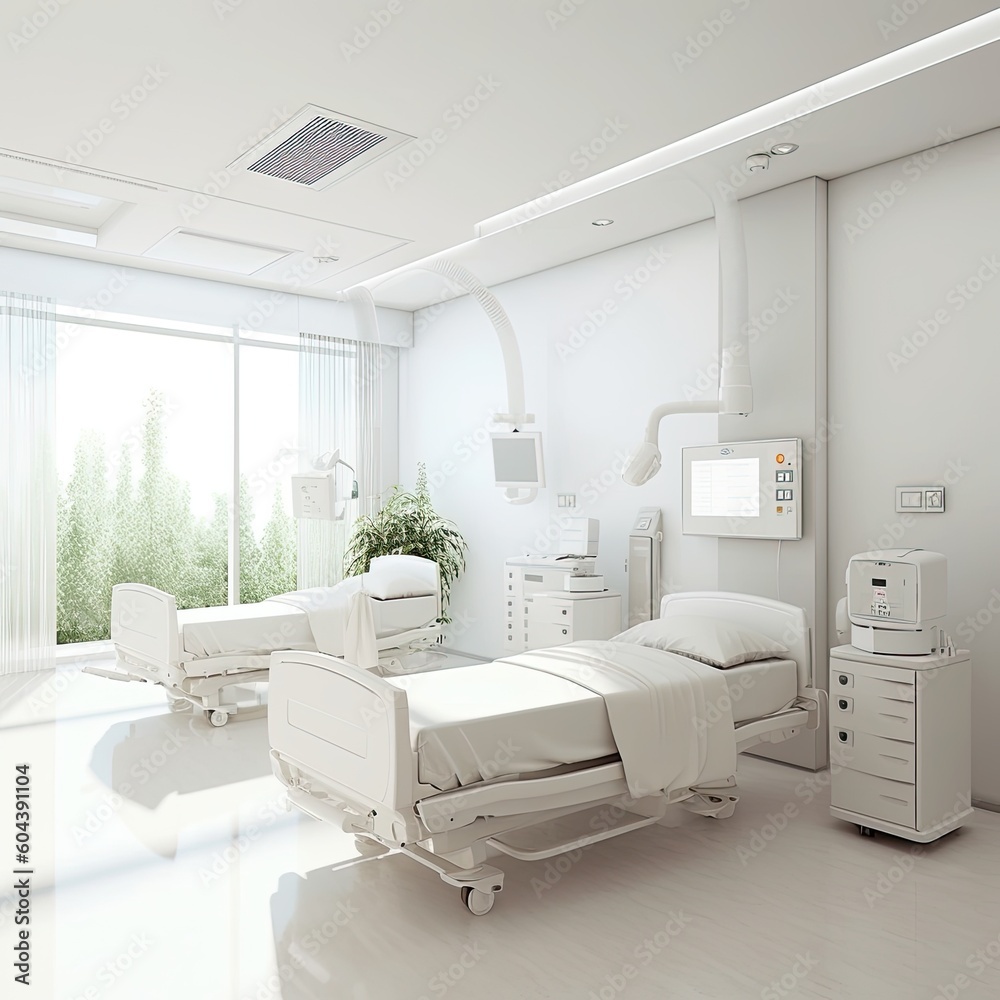 Modern Hospital Room,Interior of a modern luxury hospital room,AI ...