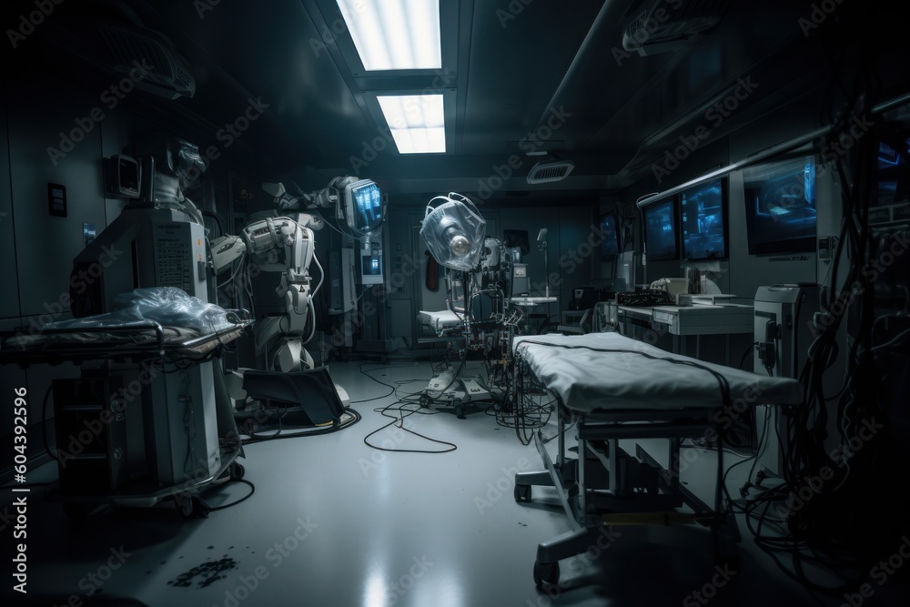 Super modern operating room of the future filled with high-tech medical ...