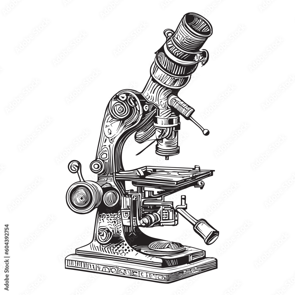 Microscope hand drawn sketch in doodle style illustration Stock Vector ...