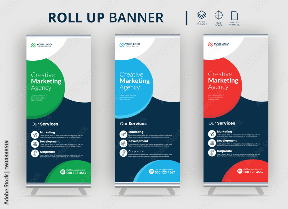 Corporate Roll-Up Banner Signage Standee Template | Creative Business X ...