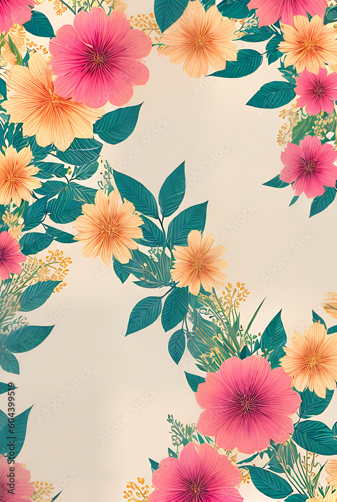 Stunning floral backdrop of multitudes of flowers in 3D, topped by ...