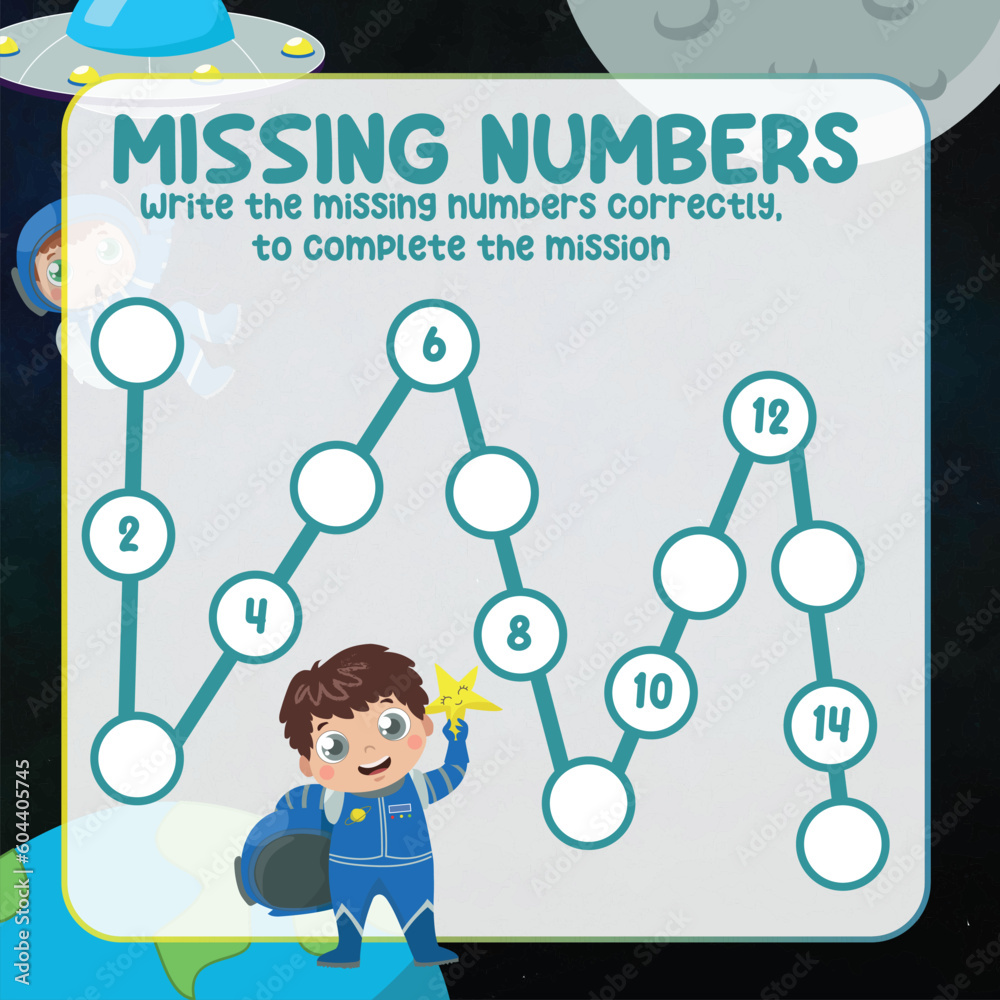 Missing numbers. Write the answer correctly. Educational printable math ...