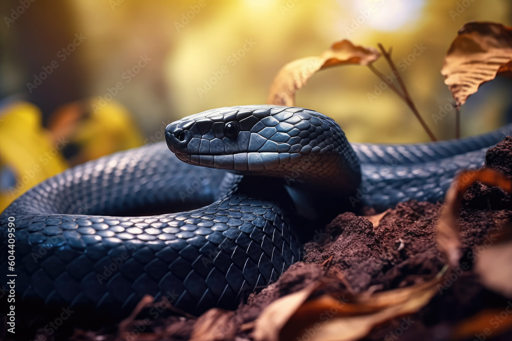 A breathtaking black mamba in its natural habitat, showcasing Africa's ...