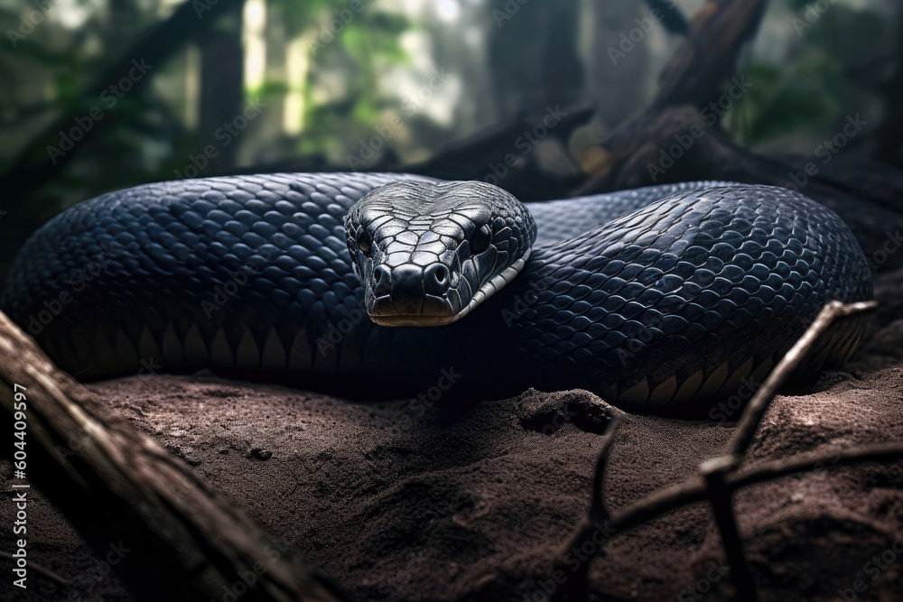 A breathtaking black mamba in its natural habitat, showcasing Africa's ...