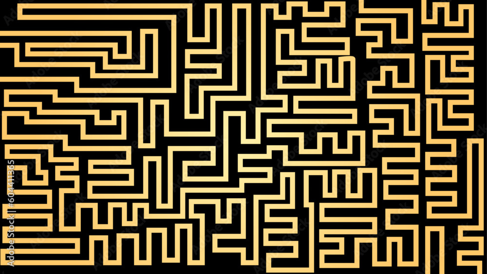 Dark background maze lines golden gradient stroke abstract background ...