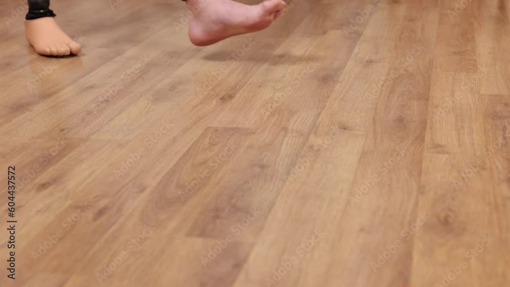 Military rehabilitation, Prosthetic limb, Combat injury. In a close-up ...