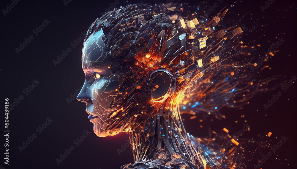 Machine learning reaction and ai artificial intelligence.Chat bot ...