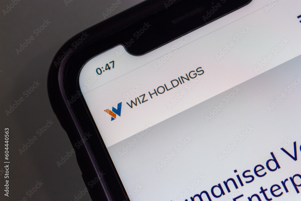 Vancouver, CANADA - Apr 7 2023 : Wiz AI website seen in an iPhone. Wiz ...