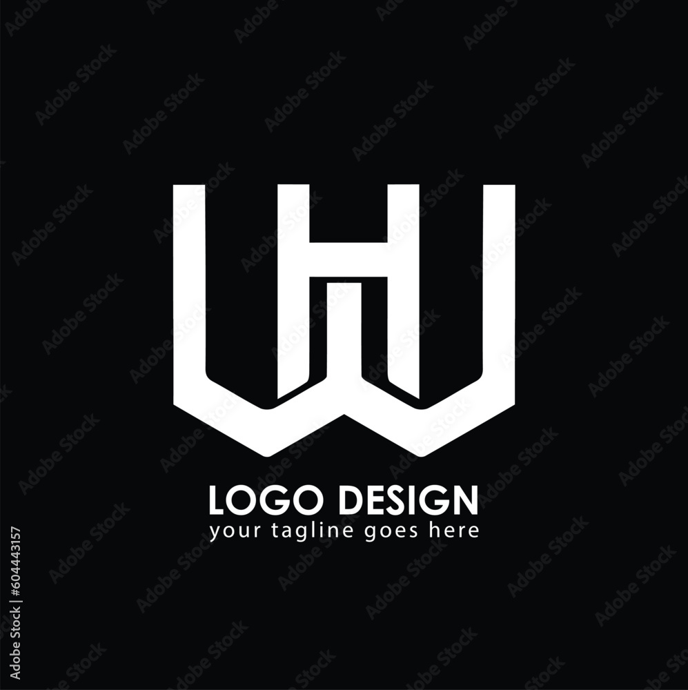 WH HW Logo Design, Creative Minimal Letter HW WH Monogram Stock Vector ...