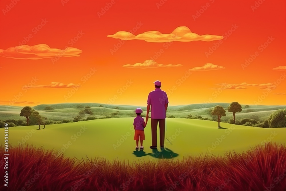 Father's Day illustration and pictures designed to depict father love ...