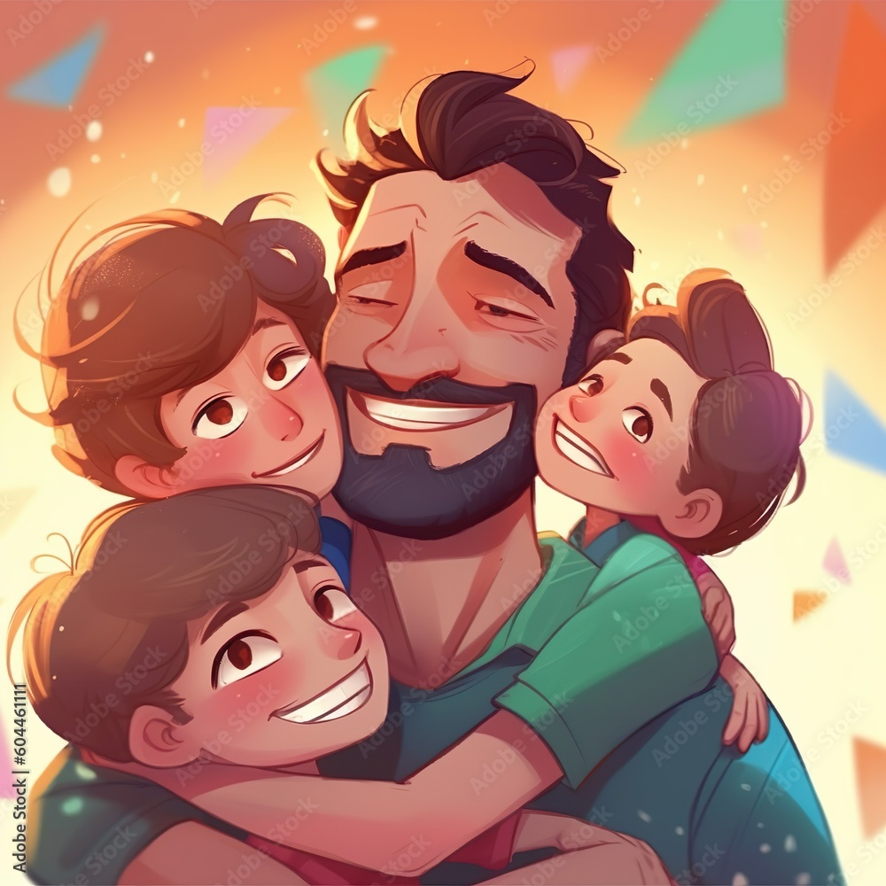 Father's Day illustration and pictures designed to depict father love ...