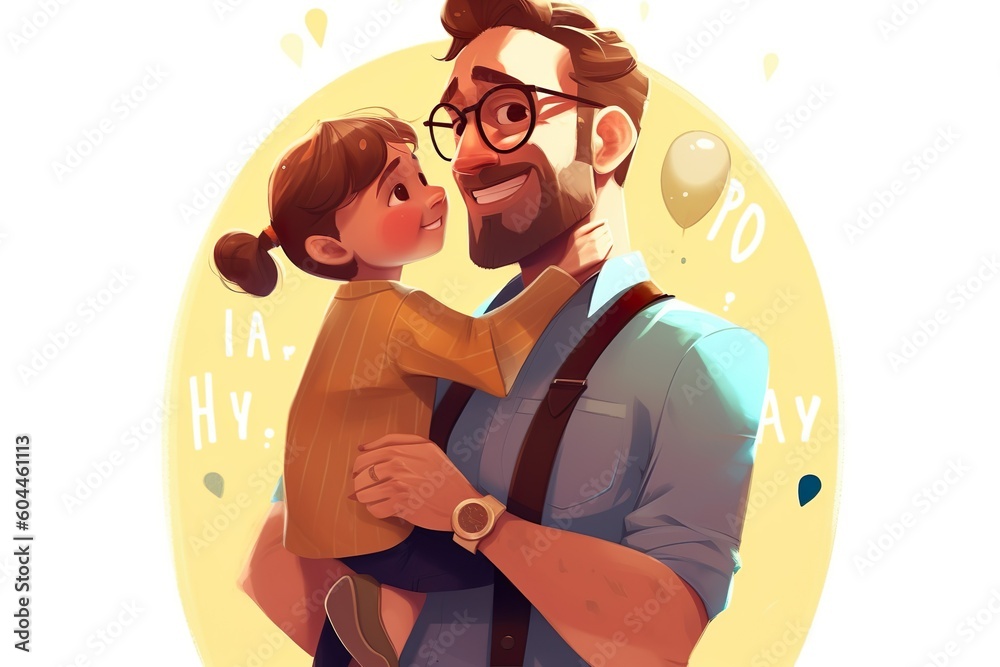 Father's Day illustration and pictures designed to depict father love ...