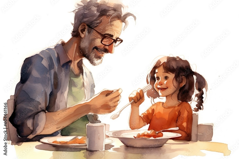 Father's Day illustration and pictures designed to depict father love ...