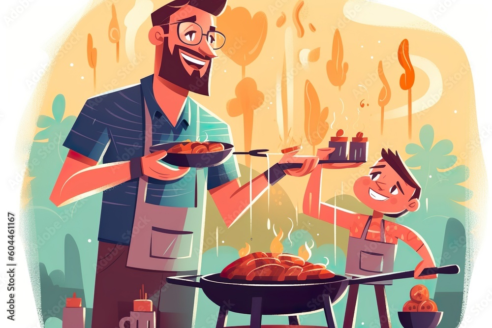 Father's Day illustration and pictures designed to depict father love ...