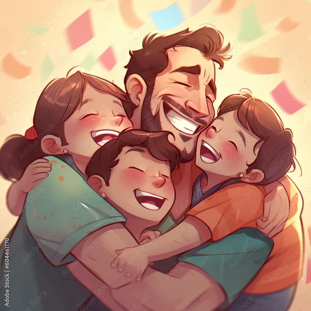 Father's Day illustration and pictures designed to depict father love ...