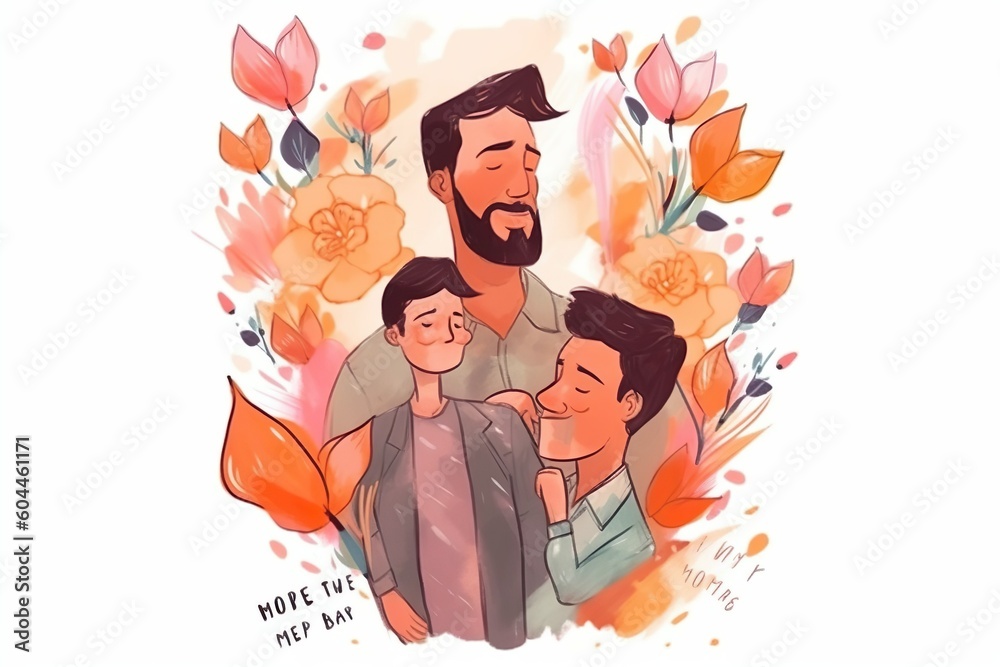 Father's Day illustration and pictures designed to depict father love ...