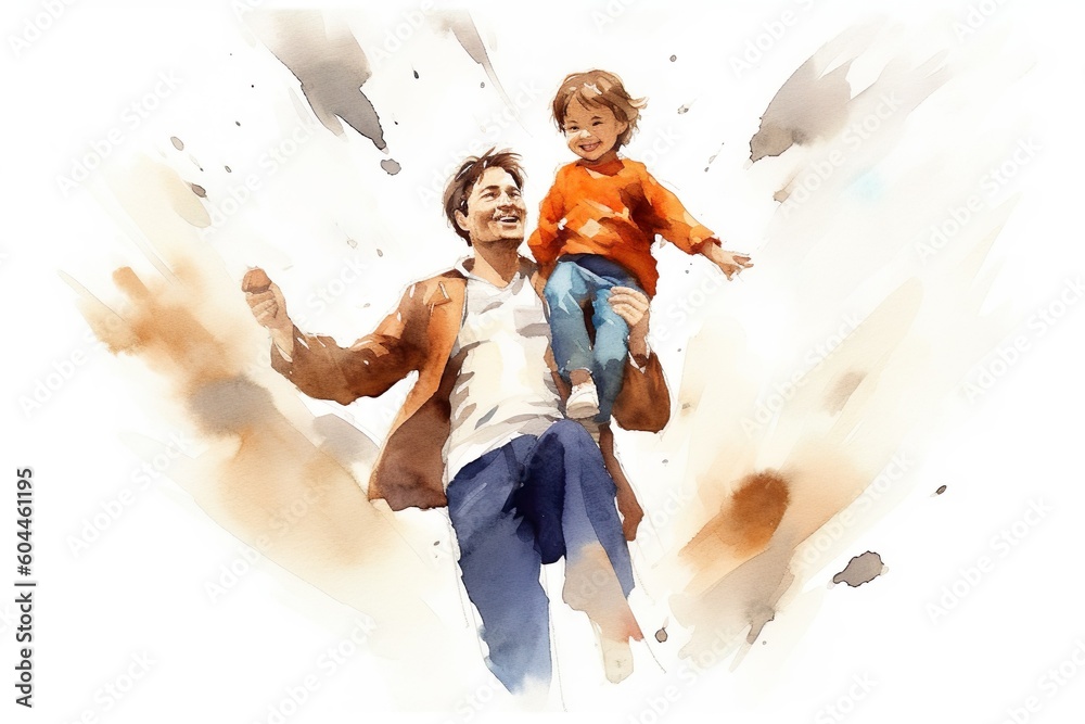 Father's Day illustration and pictures designed to depict father love ...