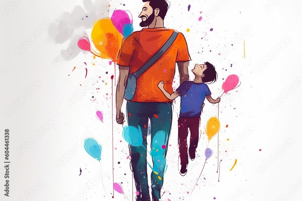 Father's Day illustration and pictures designed to depict father love ...
