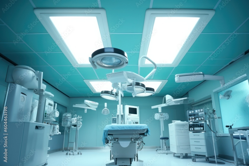 AI Generated Ceiling of an operating room with medical lighting vision ...