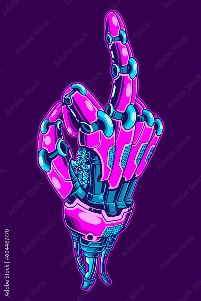 Draw cyborg robot hands in cool style Stock Vector | Adobe Stock