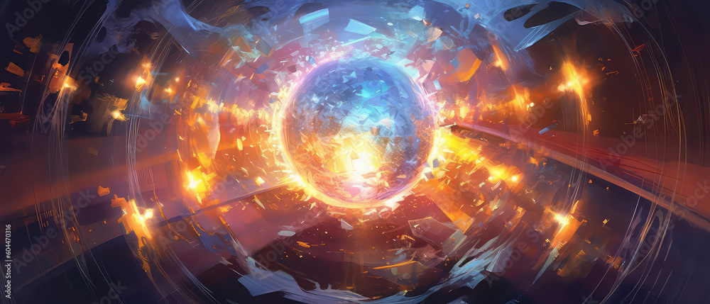 Interior of a nuclear reactor, showing the immense power of atomic ...