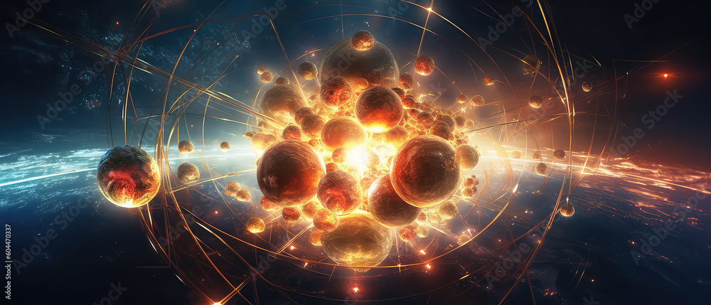 Interior of a nuclear reactor, showing the immense power of atomic ...