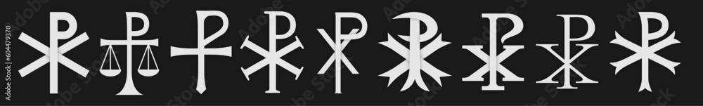 Vetor de Roman Catholic Chi Rho Symbols - Ai Illustrator do Stock ...