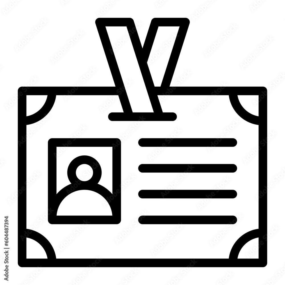 Name Tag Simple Line Icon Logo Symbol Stock Vector | Adobe Stock