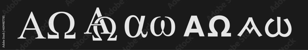 Alpha and Omega Symbols - Ai Illustrator Stock Vector | Adobe Stock