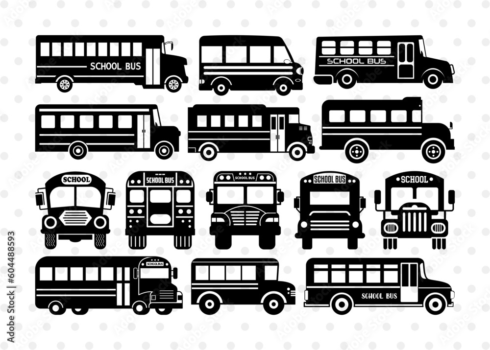 hool Bus Silhouette, School Svg, Bus Svg, Back To School Svg, Bus Font ...