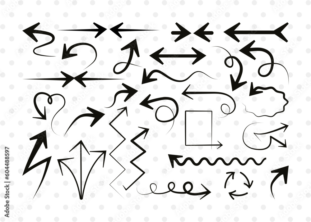 Abstract Shapes Arrows SVG Cut Files, Arrows Silhouette, Arrow Sign Svg ...