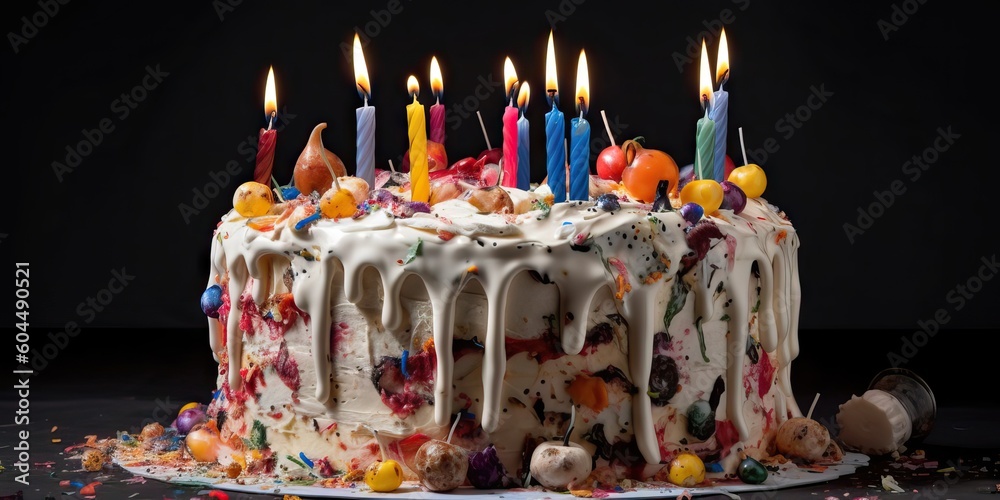 A decaying cake, falling apart, symbolizing neglect and waste ...