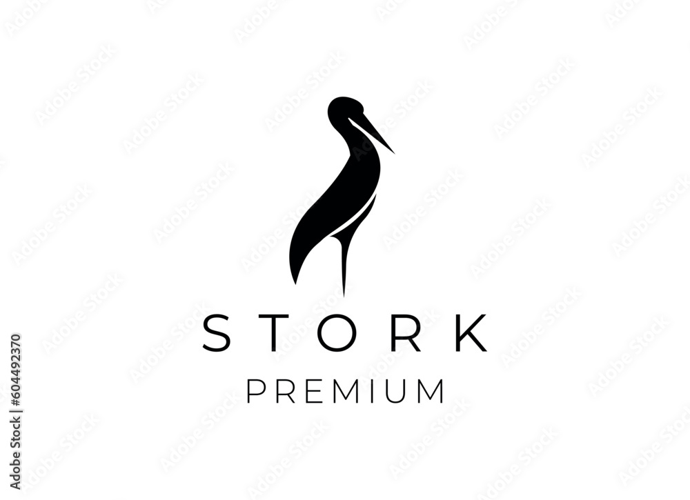 Stork bird logo icon symbol design Stock Vector | Adobe Stock