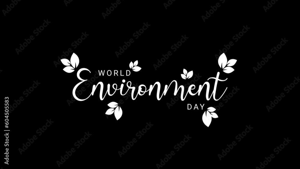 World Environment Day Animated Text in white color. Lettering animation ...