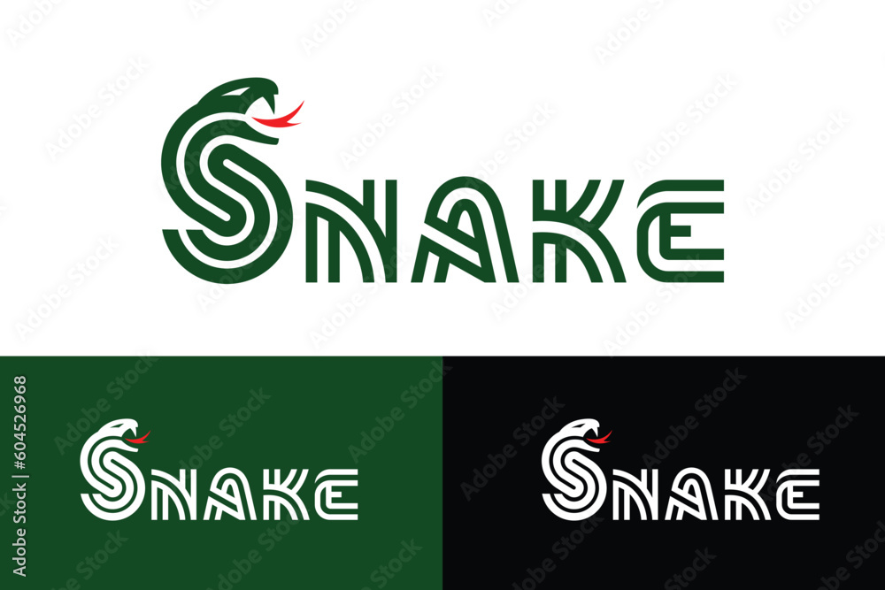 Snake logo with the title snake s snake viper design. Snake Text Logo ...