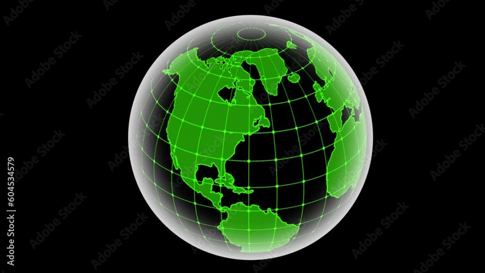Rotating shiny globe on blue background. The Earth Rotating With Node ...