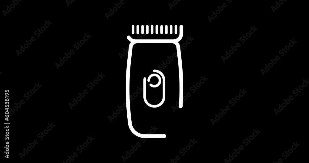 electric clipper animated outline icon with alpha channel. electric ...