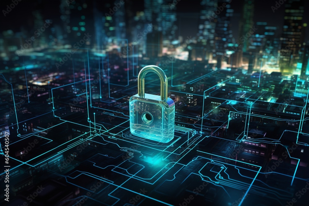 Enhanced Security: 3D Padlock Symbol Glowing, Illustrating Advanced ...